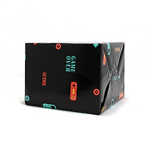 All Occasion Gift Wrapping Rolls, 2 Pack Paper Glitter Shiny Strong Thick Quality Modern Patterns for Birthday Holiday Presents Boys Girls Adult Christmas Bundle Xmas Bulk (Video Game Design)