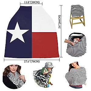 Nursing Covers for Breastfeeding All-in-1 Stretchy Breathable Carseat Canopy Western Decor Nursing Cover Up for Girls, Boys 26x27.6 inches Texas State Lone Star State Flag