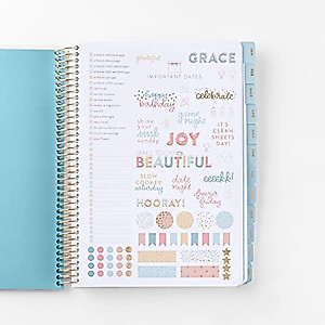 PPP 2023 Home Planner (Blue Leaf) | Work from Home Planner w/Stickers | Daily Checklist | Monthly Budget Worksheet | Monthly Calendar Layout | Vacation Checklist | Coil Binding | Poly Laminated Cover