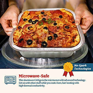 8 Inch Square Baking Pans (15 Pack) | Disposable Aluminum Foil Pans | 3X Thicker Tin Food Containers for Oven, Freezer | Reusable Trays for Cooking | Deep Bakeware for Casserole, Lasagna, Cake, Pie