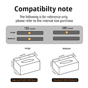 Tissue Box Cover Rectangular, Compatible with Kleenex Box Covers, Multifunctional Facial Tissue Box Holder with Remote Control Holder, Decorative Nighstand Organizer, Tissue Dispenser for Bathroom