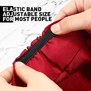 18 Pcs Chef Hats for Adults Adjustable Elastic Chef Cap Kitchen Bakers Hat Cooking Cap Funny Chef Gifts for Men Women, Black, White, Red