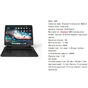 TYXDKJ Alcantara Case for iPad,Double-sided Handmade, Compatible with 11 inch iPad Pro 1/2/3 and 10.9 iPad Air，Equipped with Wireless Keyboard(Black)