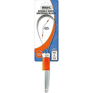 Wahl Double Sided Dog Shedding Blade with No-slip Grip - Coarse and Fine Teeth for Long, Short, & Double Coats - Model 858408