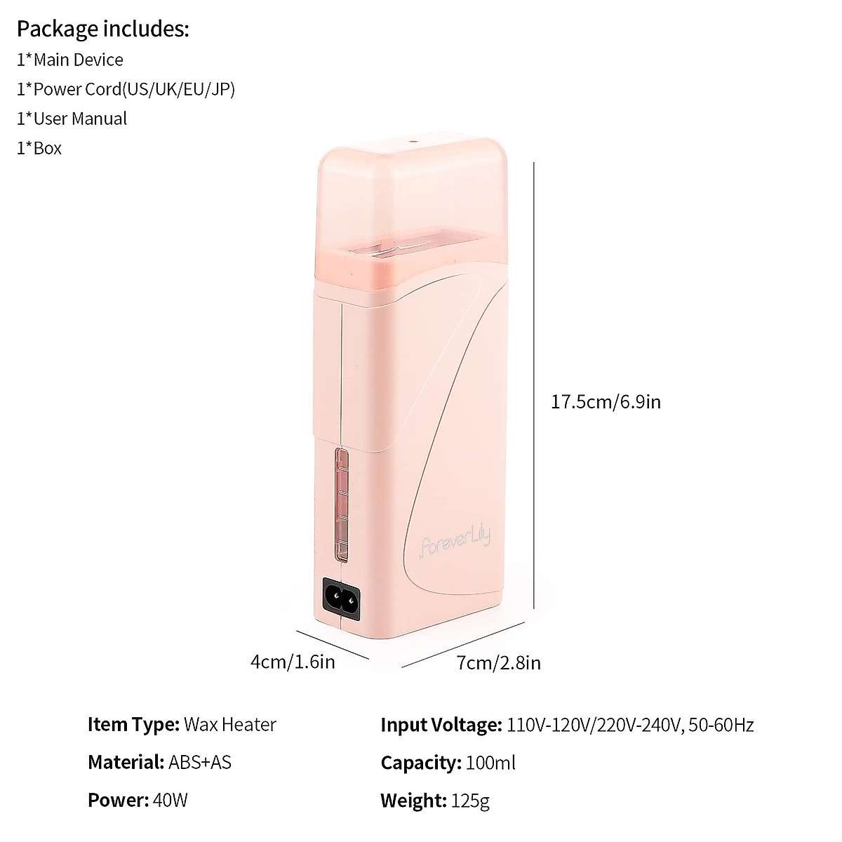 foreverLily Upgrade Wax Warmer for Hair Removal, Roll On Wax Heater, Depilatory Wax Warmer Machine for Men Women, New Dual Heat-conducting Plates