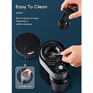 Electric Burr Coffee Grinder, FOHERE Coffee Bean Grinder with 18 Precise Grind Settings, 2-14 Cup for Drip, Percolator, French Press, Espresso and Turkish Electric Coffee Makers, Black