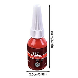 Red Lock Tight - 277 Lock Tight Threadlocker,High Viscosity Metal Thread Anti-Loose Seal Lock Agent, Anaerobic Curing Metal Glue, 10ml Yuans