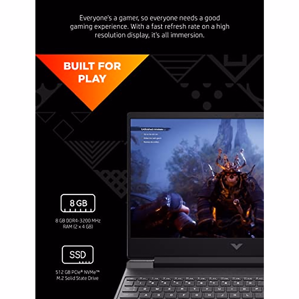 Victus by HP 15 Gaming Laptop, NVIDIA GeForce RTX 3050 Ti, 12th Gen Intel Core i7, 8 GB RAM, 512 GB SSD, Full HD IPS Display, Windows 11 Home, Backlit Keyboard, Enhanced Thermals (15-fa0020nr, 2022)