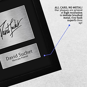 HWC Trading David Suchet Framed Gift Signed Printed Autograph Poirot Photo Display - US Letter Size