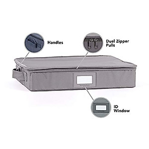 Covermates Keepsakes - Zip-Top Storage Box - Heavy Duty Polyester- Reinforced Handles - Stackable Design - Indoor Storage-Graphite