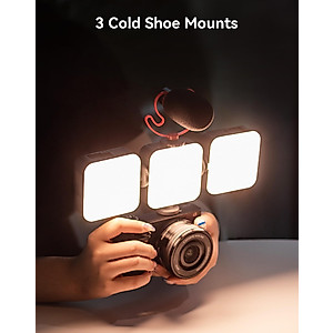 SmallRig P96 LED Video Light, Portable Camera Lights, 96 LED Beads for Photography Video Lighting, Rechargeable 2200mAh CRI 95+ 2700-6500K w 3 Cold Shoe 3286B