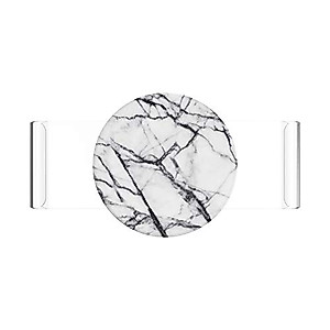 PopSockets Phone Grip Slide for Phones and Cases, Sliding Phone Grip with Expanding Kickstand, PopSlide for Apple Silicone Case, iPhone 11 Pro - Clear Day