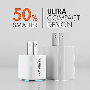 Tenergy USB-C Charger with PD 20W, 2 Pack Fast Charging iPhone 12/12 Mini / 12 Pro / 12 Pro Max / 11, Galaxy, Pixel 4/3, iPad Pro (Cable not Included)