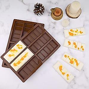Wax Melt Molds Silicone,Rectangle Silicone Wax Melt Chocolate Bar Mold for Wickless Wax Melt Candles Chocolate Bakeware Molds