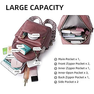 ALUSBELL Vintage Sling Bag Sling Backpack for Men Women, Vegan Leather Crossbody Bag Fanny Packs, Fashion Chest Bag Daypack with 2 Adjustable Straps,Pink