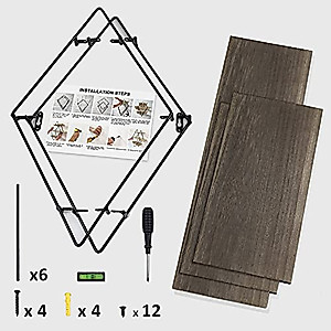 Befayoo Floating Shelves for Wall, Rustic Wood Geometric Style Decor Shelf for Bathroom Bedroom Living Room Kitchen Office (Diamond, Coffee)