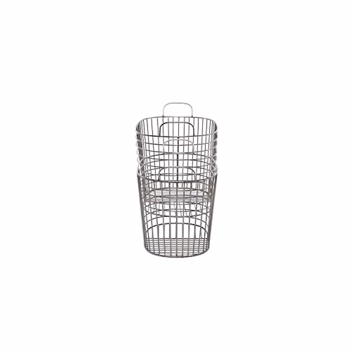 CosmoLiving by Cosmopolitan Metal Round Storage Basket with Handles, Set of 2 21", 17"W, Dark Gray