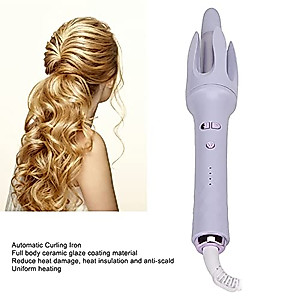Auto Hair Curler Wand, Automatic Ceramic Curling Iron Wand Prevent Scald 100-240V Rotating Hair Styling Portable for Travel for Lady (US Plug)