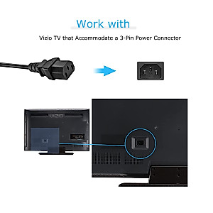 Parthcksi AC in Power Cord Outlet Plug Lead for Dell SE2416H SE2416HX 24" Screen Lit Monitor, SE2716H 27" Curved Screen Lit Monitor