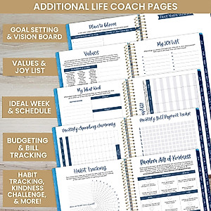 bloom daily planners 2024 Calendar Year Day Planner (January 2024 - December 2024) - 5.5” x 8.25” - Weekly/Monthly Agenda Organizer Book with Stickers & Bookmark - Blue Kintsugi