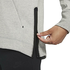 Nike Sportswear Women's Tech Fleece Essential Full-Zip Hoodie (Grey Heather/Black, Large)