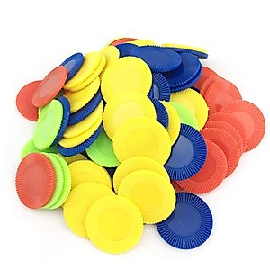 Smartdealspro 4 Color 9/10 Inch Plastic Counting Counters Bingo Chips (100)
