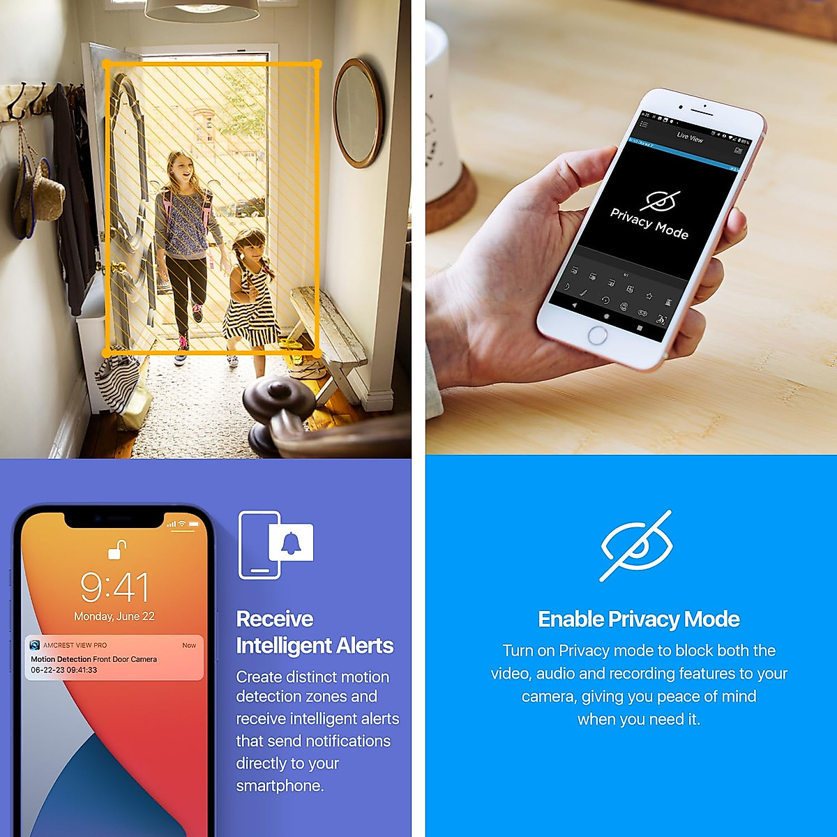 Amcrest ProHD 1080P WiFi 2MP (1920TVL) Indoor Pan/Tilt Security Wireless IP Camera IP2M-841B (Black)