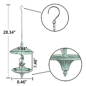 Bird Feeder Hanging Tray, Bird Feeders for Outdoors Hanging, Outdoor Hanging Metal Bird Feeder, Antique Umbrella Shape Bird Feeder, Metal Hanging Seed Tray for Garden Yard Decoration