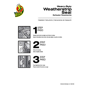 Duck Brand Heavy-Duty Self Adhesive Weatherstrip Seal for Large Gap, White, 3/8-Inch x 1/4-Inch x 17-Feet, 2 Seals, 282434