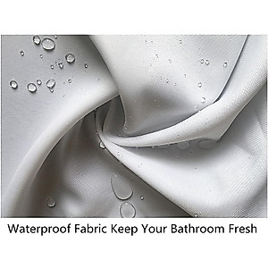 RinRinfam 4Pcs Skull Shower Curtain Set, Helloween Abstract Art Butterfly Skull Shower Curtain Set Non-Slip Rug,Toilet Lid Cover,U Shape Mat,Waterproof Bathroom Decor Sets with 12 Hooks,Blue Gray