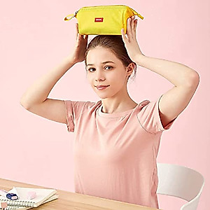 CICIMELON Pencil Case Large Capacity Pencil Pouch Pen Bag for Students Green Yellow