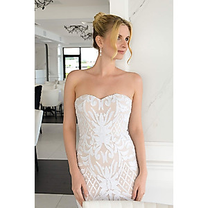 Mariell Cubic Zirconia Vintage Art Deco Dangle Earring with Freshwater Pearl Drops for Brides or Weddings