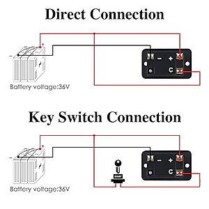 Jayron Lead Acid Battery Indicator Meter Gauge/Waterproof Battery Capacity Meter,Universal LCD Digital Battery Discharge Alert,Use for Golf Cart,Fork Lifts,Star Car,Club Car (36V)