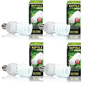 Exo Terra Repti-Glo 5.0 Compact Fluorescent Tropical Terrarium Lamps, 26-Watt (4 Pack)
