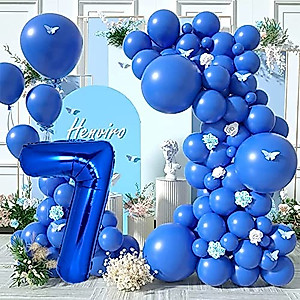 Giant,40inch Dark Blue 7 Balloon Number 40 Inch Navy BLUE Number 7 Balloon for 7th Jungle Party Decorations | Number 7 Balloons For Birthdays | 7th Birthday Balloons for Boys, 7th Birthday Party