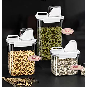 GOSUNA Cereal Dispenser Easy Flow Storage Jar Plastic Grocery Container, Cereal Containers Storage, Food Storage Containers, Dry Food Storage Containers，Multifunctional Kitchen Storage Box (1100ml)