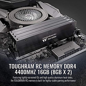Thermaltake TOUGHRAM RC DDR4 4400MHz C19 16GB (8GB x 2) Memory Intel XMP 2.0 Ready with Real-Time Performance Monitoring Software RA24D408GX2-4400C19A
