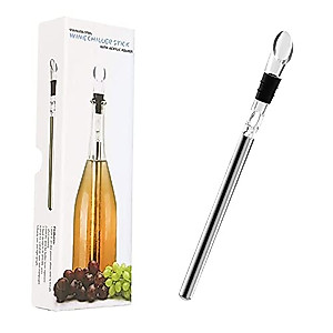 Wine Chiller Cooler Stick Fathers Gifts, 3-in-1 304 Stainless Steel Wine Bottle Coolers Rapid Iceless Wine Chiller Rod-Wine Accessory Man Gifts Home Kitchen Gadgets