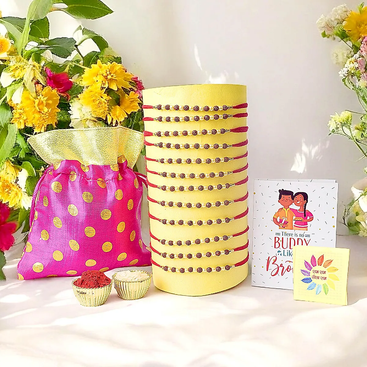 SATVIK 12 Pc Rakhi for Brother Bhaiya Bhabhi Traditional Handmade Assorted Designer Rakhi Set Roli Chawal, Greeting Card & Soun Stickers Rakhi Thread Rakhdi Bracelets Rakshabandhan