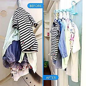 ezcoco Plastic Multi-Function Hangers,Drying Rack,Suit Hangers,Travel Hangers（Pink&Blue&Green）- Green