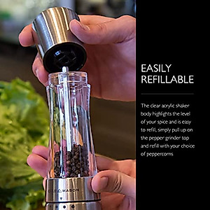 COLE & MASON Derwent Pepper Grinder - Stainless Steel Mill Includes Gourmet Precision Mechanism and Premium Peppercorns