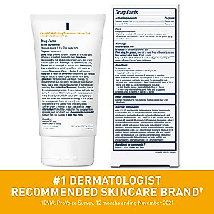 CeraVe Tinted Sunscreen with SPF 30 | Hydrating Mineral Sunscreen With Zinc Oxide & Titanium Dioxide | Sheer Tint for Healthy Glow | 1.7 Fluid Ounce