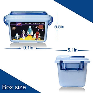 Gifts2U Magnetic Rockets Toy, Magnetic Blocks Stacking Robots for Kids Construction Learning with Storage Box,STEM Educational DIY Puzzle Playset Gift for Boys Girls Toddlers Ages 3 4 5 6