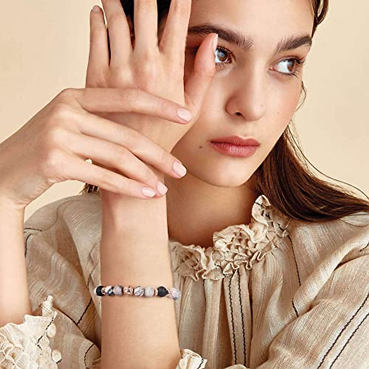 M MOOHAM Lava Rock Bracelets for Women, Gifts for Daughter Beaded Bracelets for Women Bracelets for Daughter Gifts Valentines Day Gifts for Daughter Valentines Day Gifts for Girls