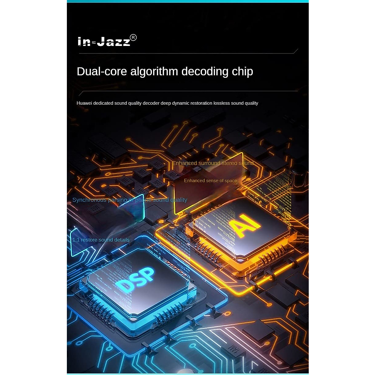 Ningchongfine HiFi Lossless Sound Jack Sports Ceramic Headphones, 360 Degree Surround Sound Wired Headphones, 8 Core Sound HiFi Lossless Sound Earphones, Zero Noise (Ceramic Black)