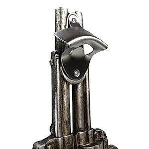 Ebros Gift Rustic Western Cowboy Outlaw Dual Revolver Pistols Guns Wall Mounted Bottle Cap Opener With Bullet Shells Casings Catcher Basin Wild West Country Themed Decorative Accent