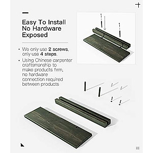 babaka Floating Shelves 1 PCS, Rustic Natural Wood Display Wall Shelf for Organize Bedroom, Living Room, Farmhouse, Kitchen, Bathroom. Traditional Wooden Simple Storage Home Decor Wall Mounted