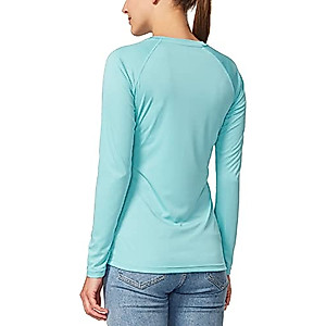 BALEAF Women's Long Sleeve Fishing Shirts UPF 50+ Sun Protection SPF Quick Dry Lightweight T-Shirt Outdoor Hiking Runing Light Green Size L
