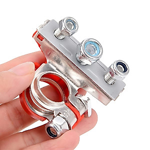 zipelo Battery Terminal Connectors, 2 PCS Pure Copper Terminals Clamp, Automotive 3 Way Battery Wire Cable Connector Kit, Positive and Negative Quick Release Disconnect for Car Boat Van