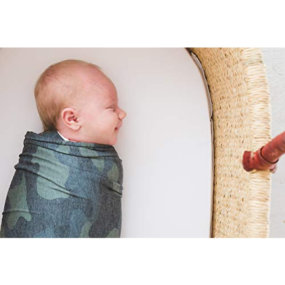 Large Premium Knit Baby Swaddle Receiving Blanket "Hunter" by Copper Pearl